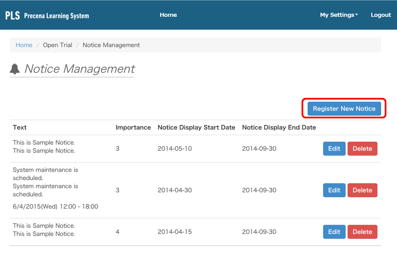 Notice Management – Precena Strategic Partners